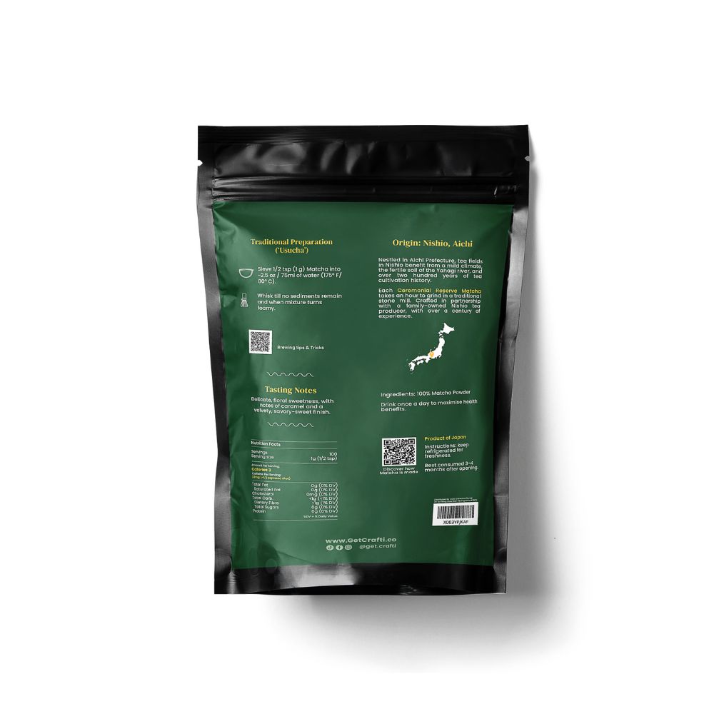 Ceremonial Reserve Matcha Powder (Organic) | Crafti